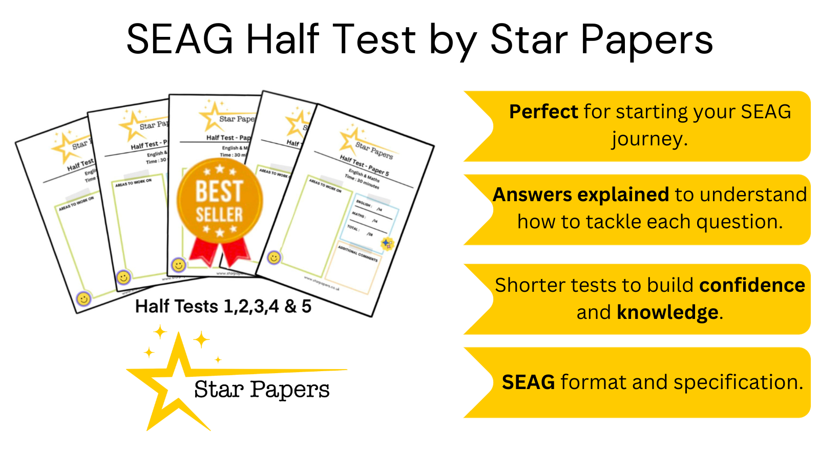 Half Tests - Perfect for SEAG revision